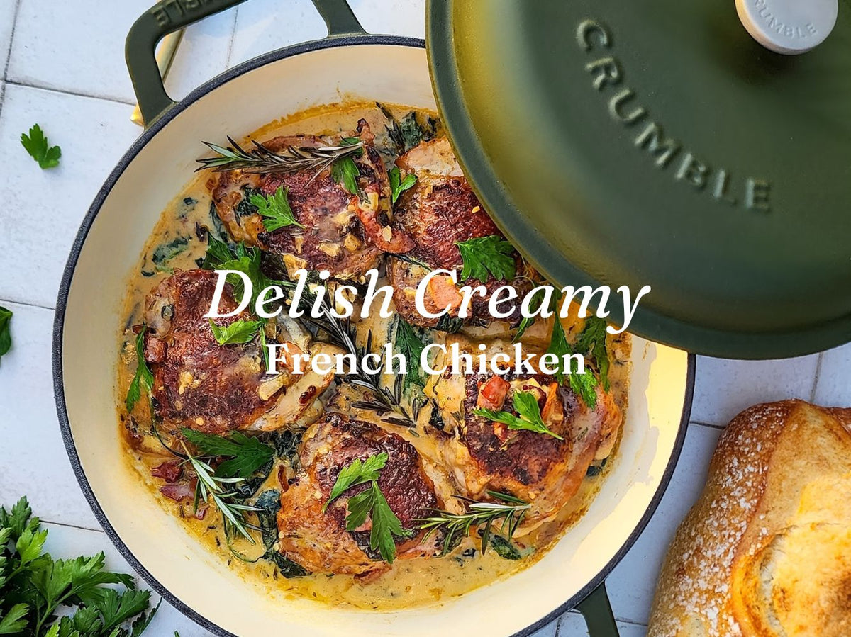 Dutch Oven Creamy French Chicken Recipe | Crumble Cookware