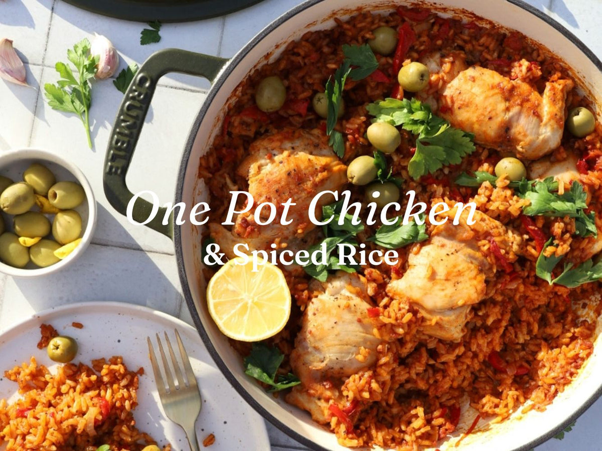 Dutch Oven One Pot Chicken & Spiced Rice Recipe | Crumble Cookware